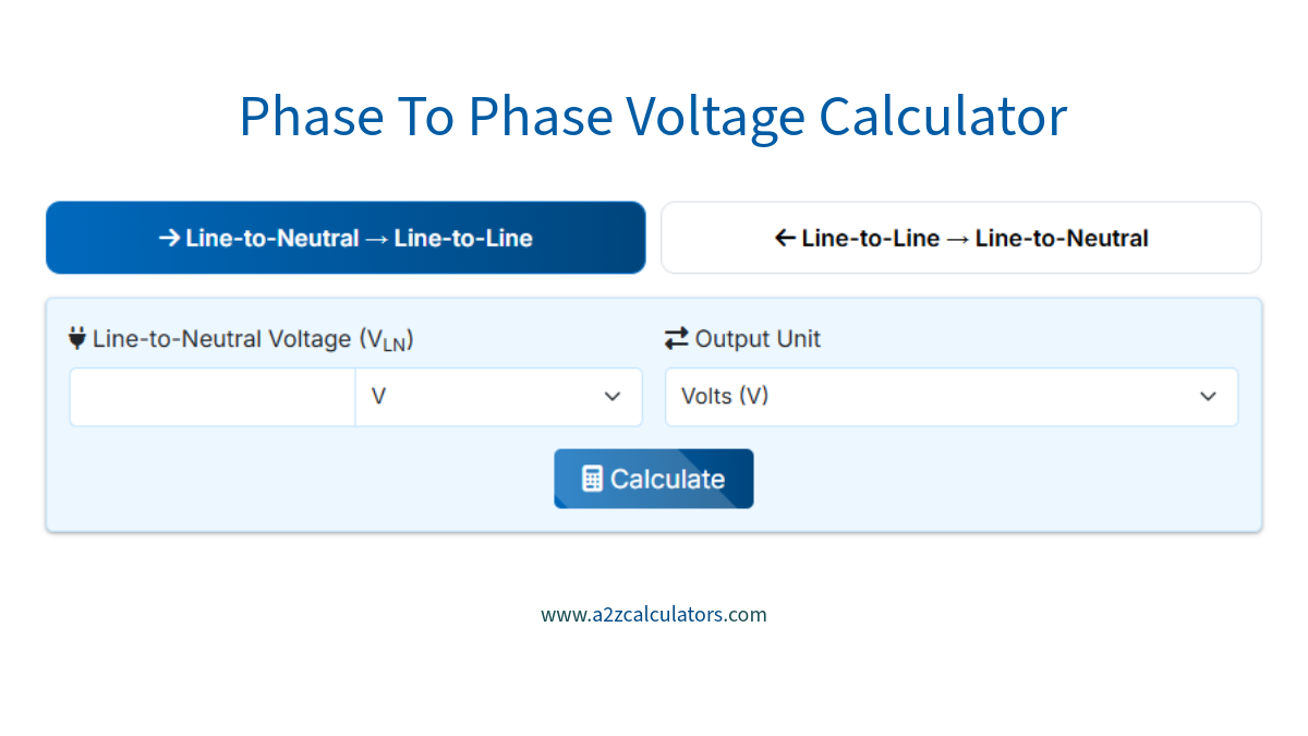 Phase To Phase Voltage Calculator