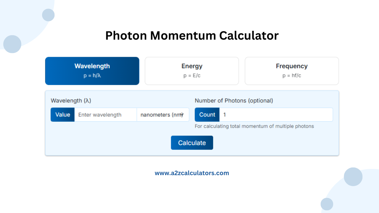 Photon Momentum Calculator