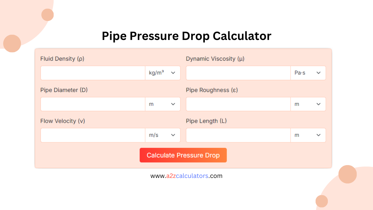 Pipe Pressure Drop Calculator
