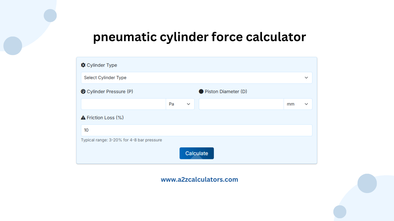 Pneumatic Cylinder Force Calculator
