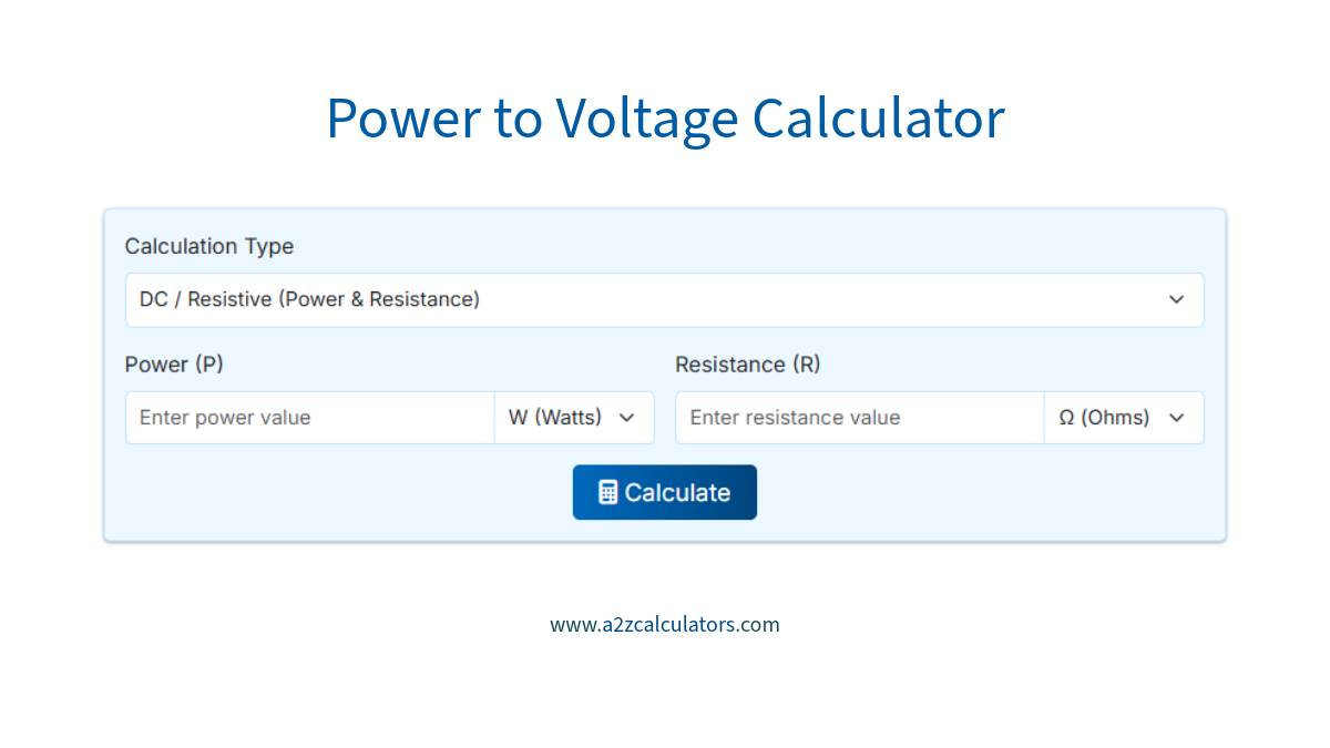 Power to Voltage Calculator