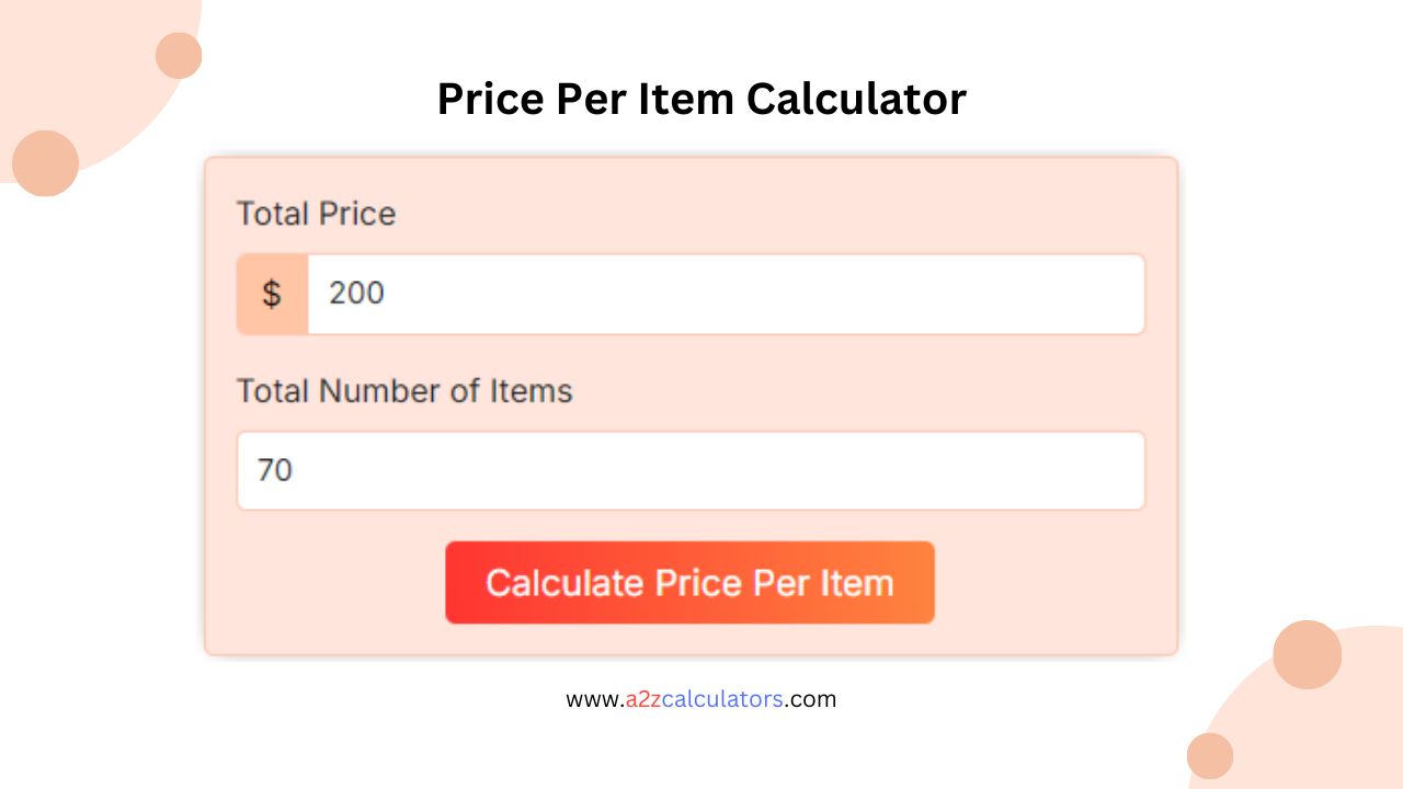 Price Per Item Calculator
