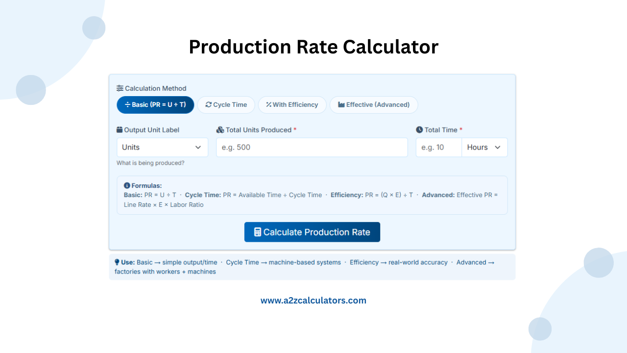 Production Rate Calculator