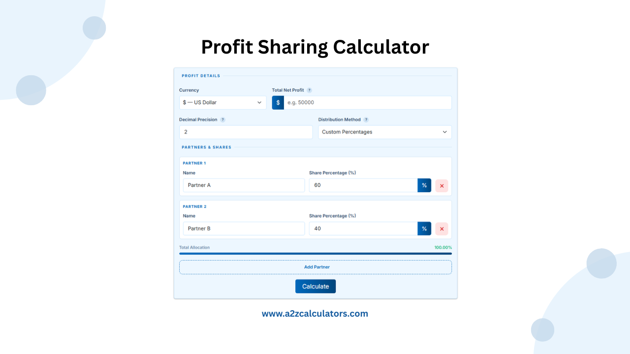 Profit Sharing Calculator