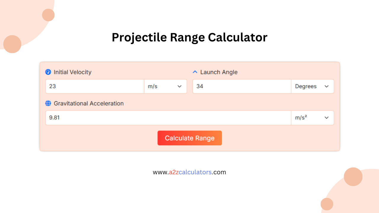 Projectile Range Calculator