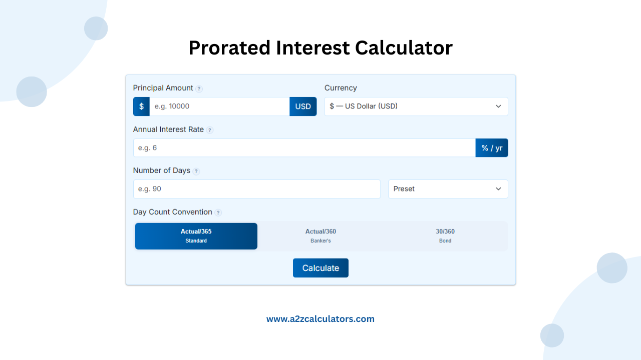 Prorated Interest Calculator