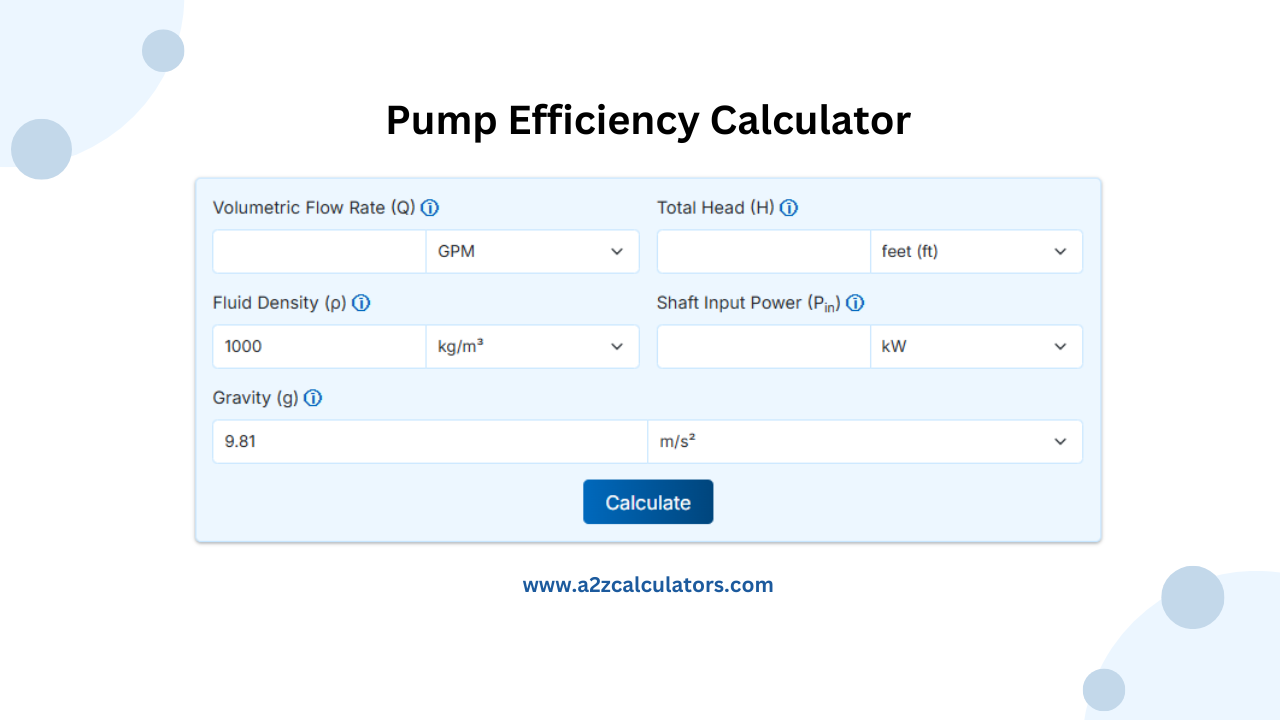 Pump Efficiency Calculator