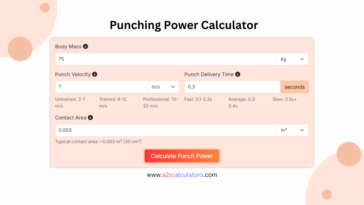 Punching Power Calculator