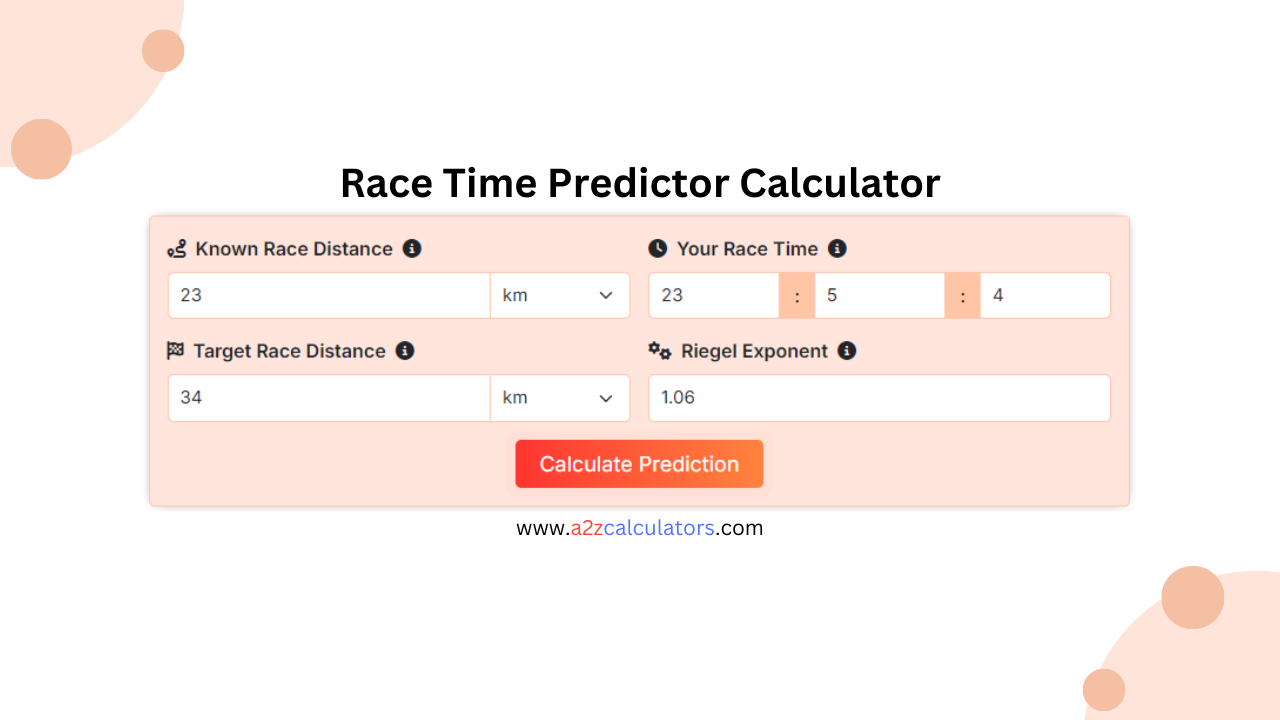 Race Time Predictor Calculator