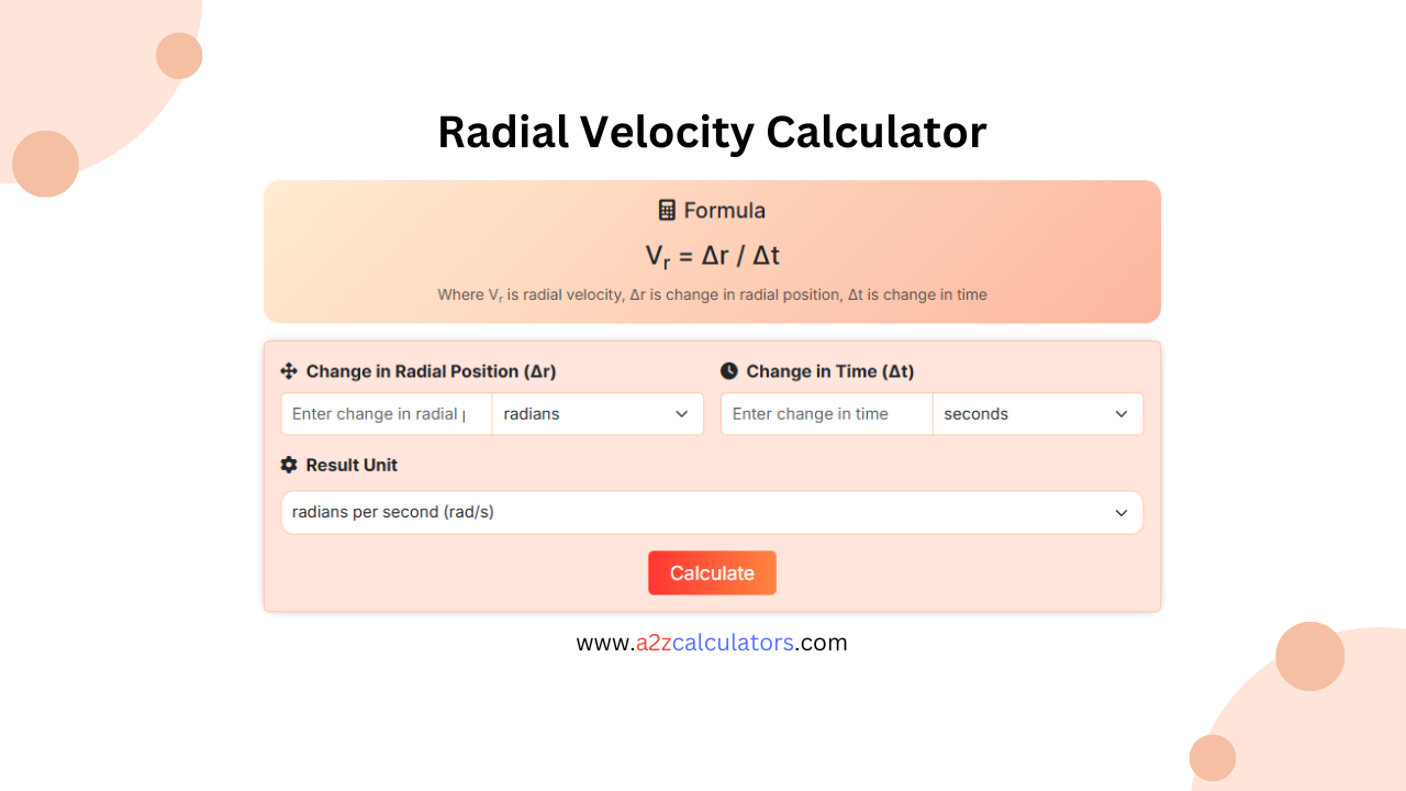 Radial Velocity Calculator