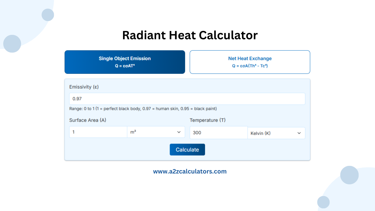 Radiant Heat Calculator