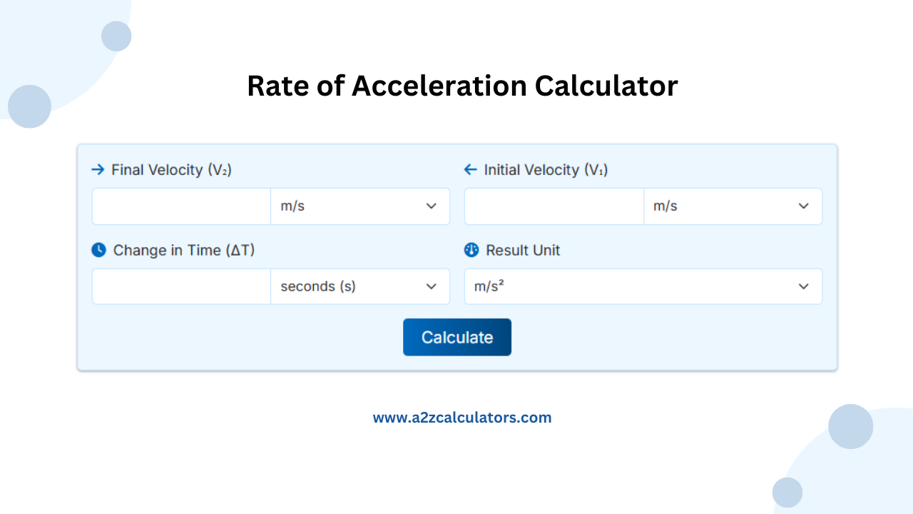 Rate of Acceleration Calculator