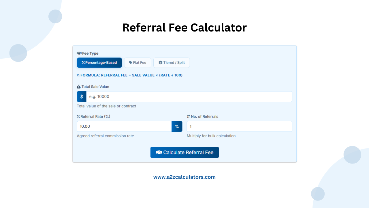 Referral Fee Calculator