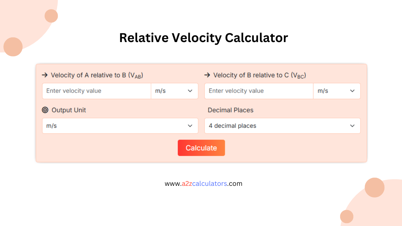 Relative Velocity Calculator