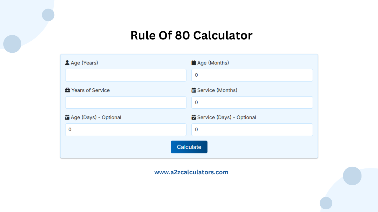 Rule Of 80 Calculator