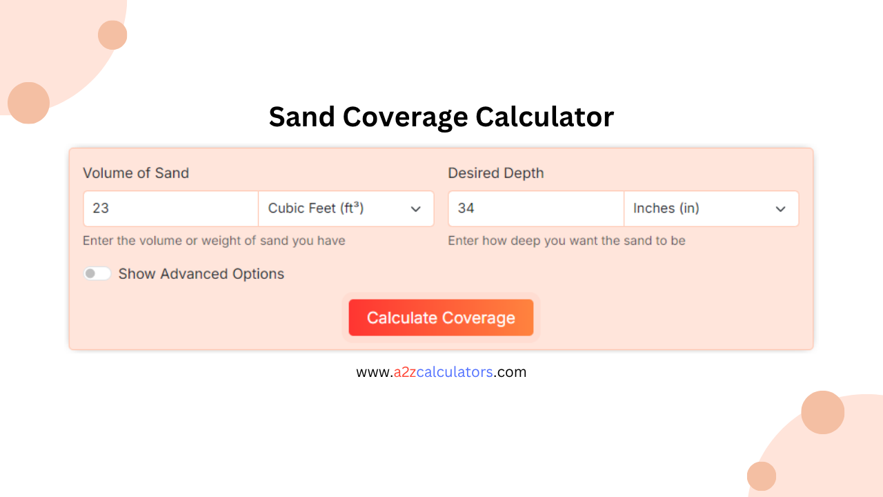 Sand Coverage Calculator