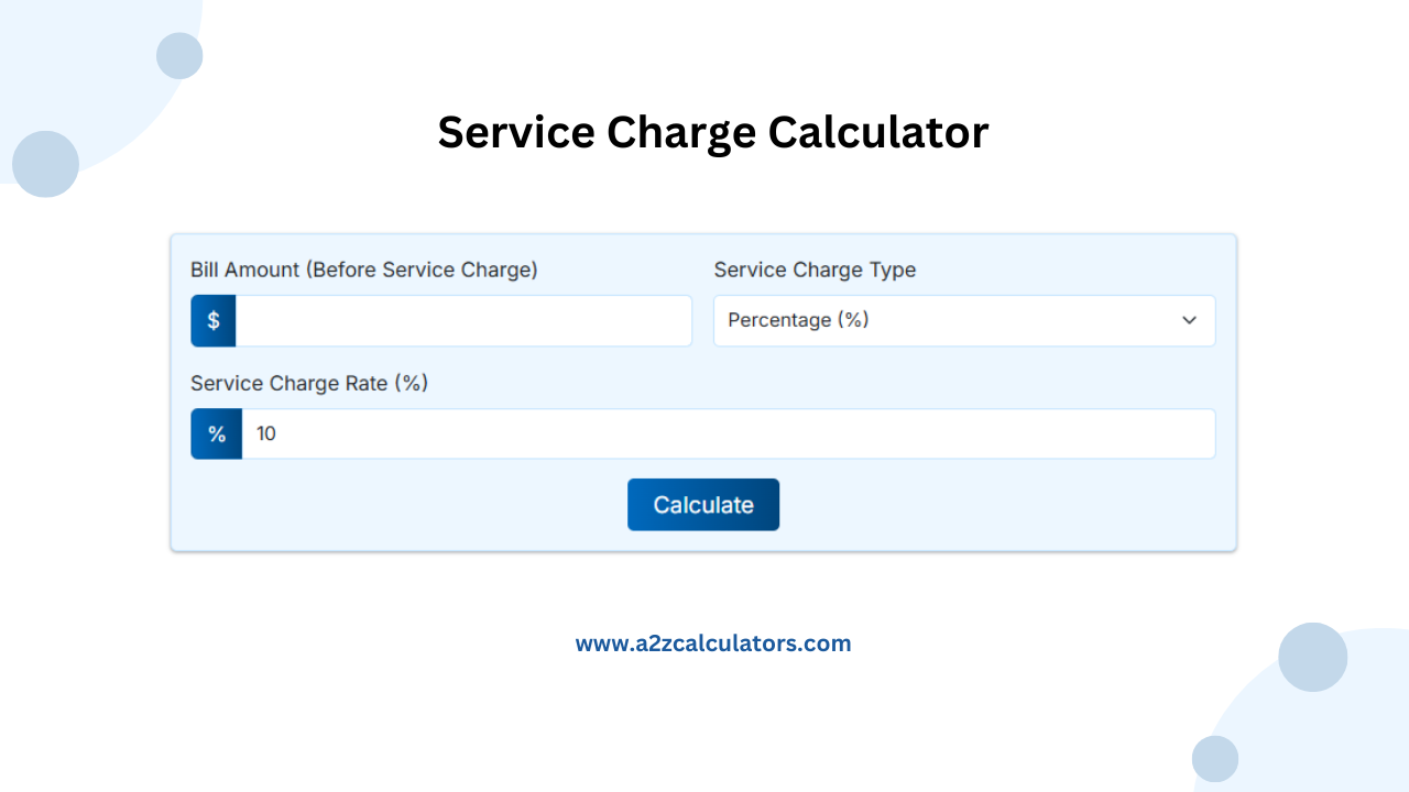 Service Charge Calculator