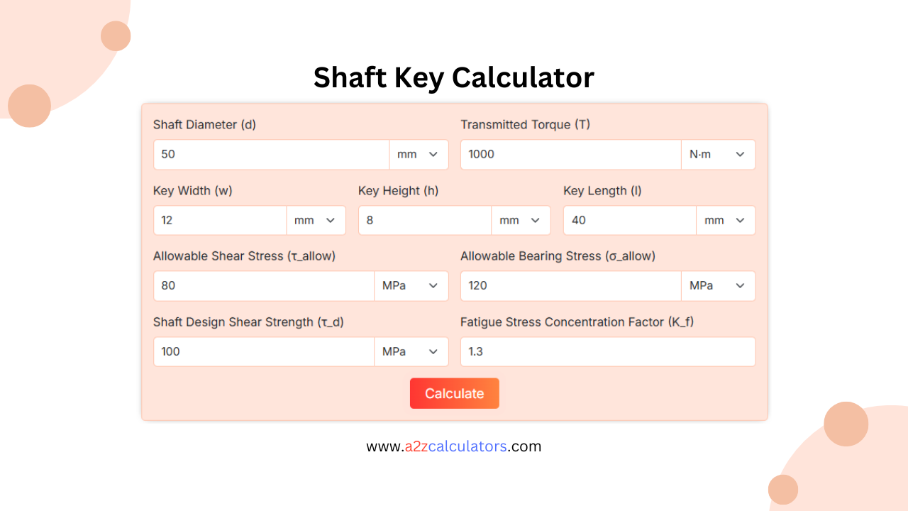 Shaft Key Calculator