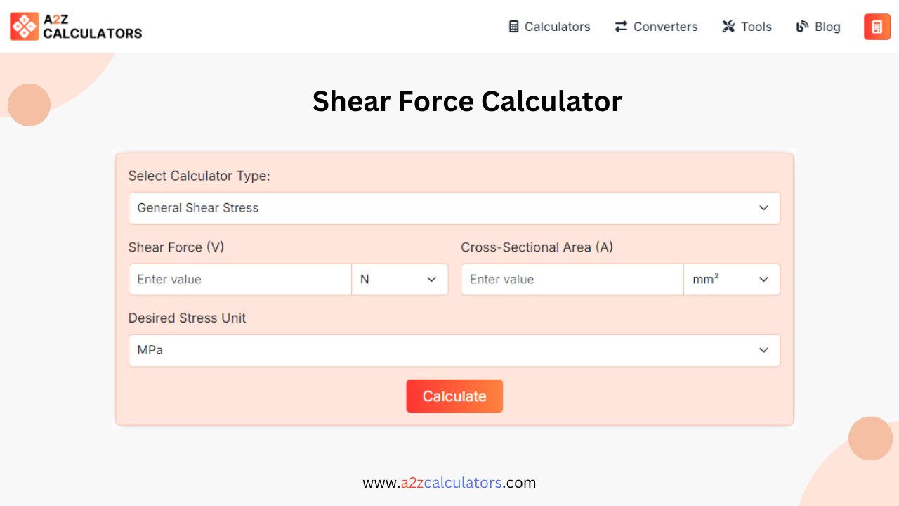 Shear Force Calculator