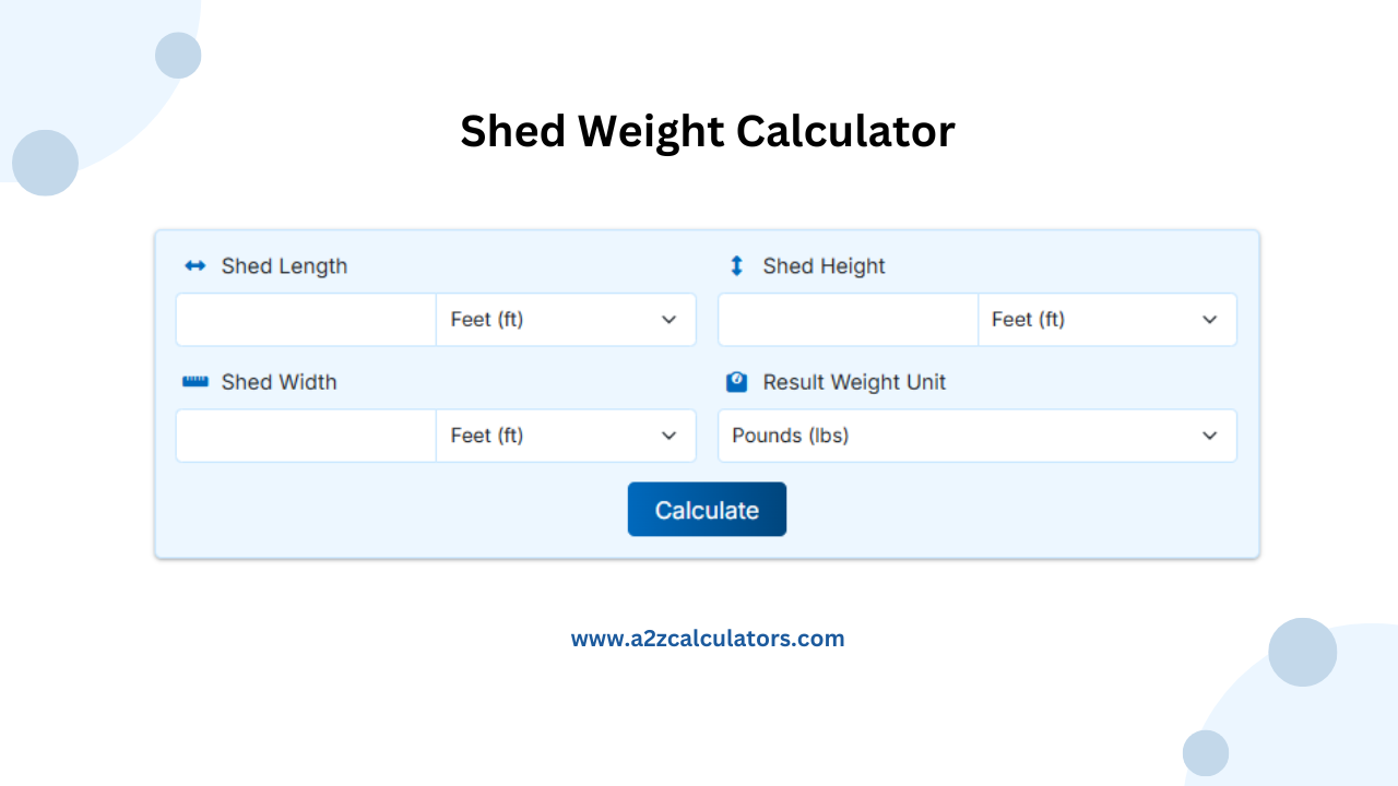 Shed Weight Calculator