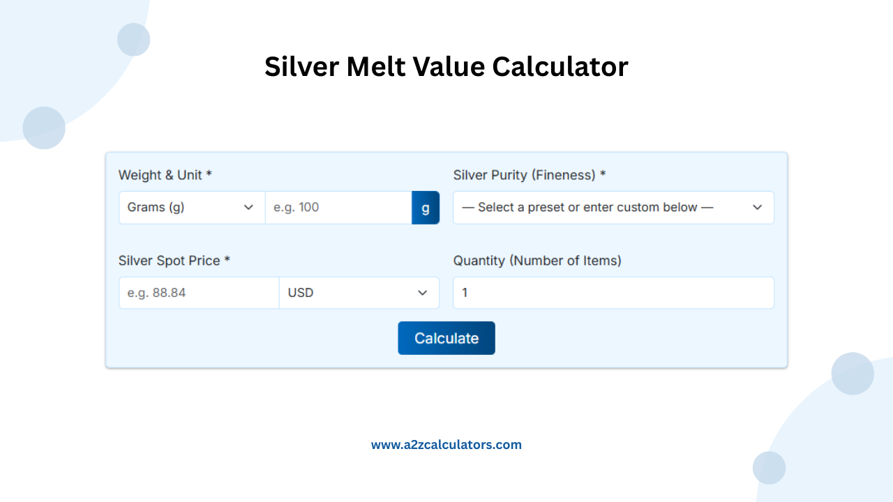 Silver Melt Value Calculator