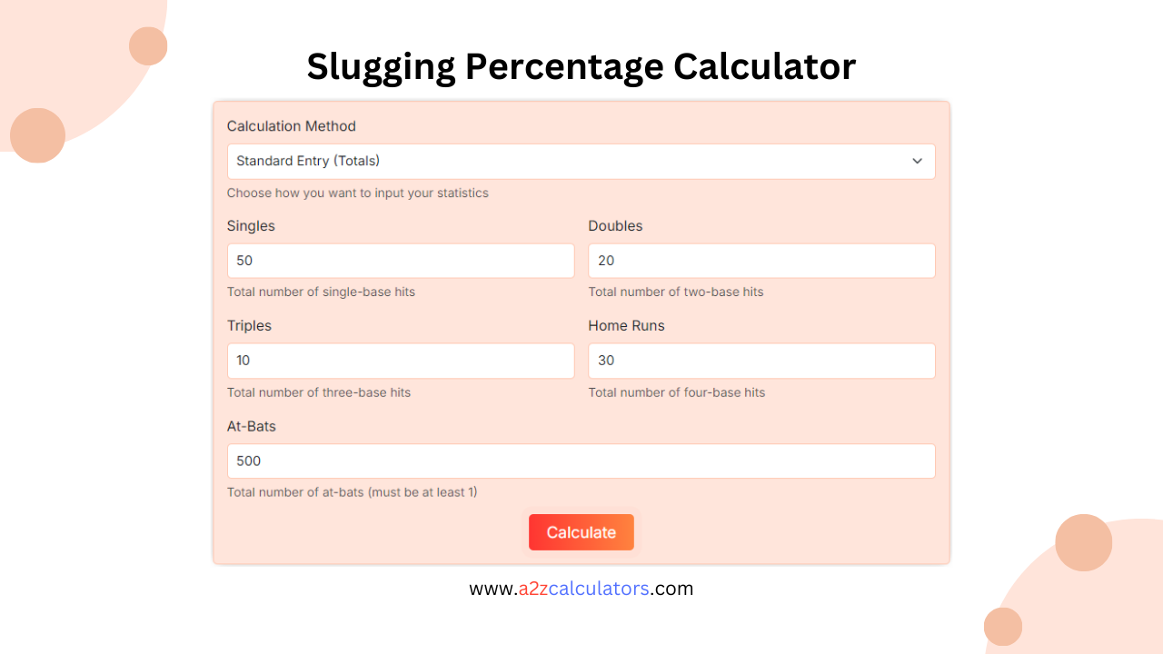 Slugging Percentage Calculator