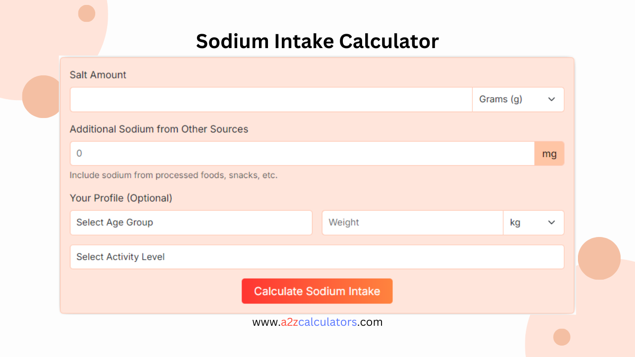 Sodium Intake Calculator