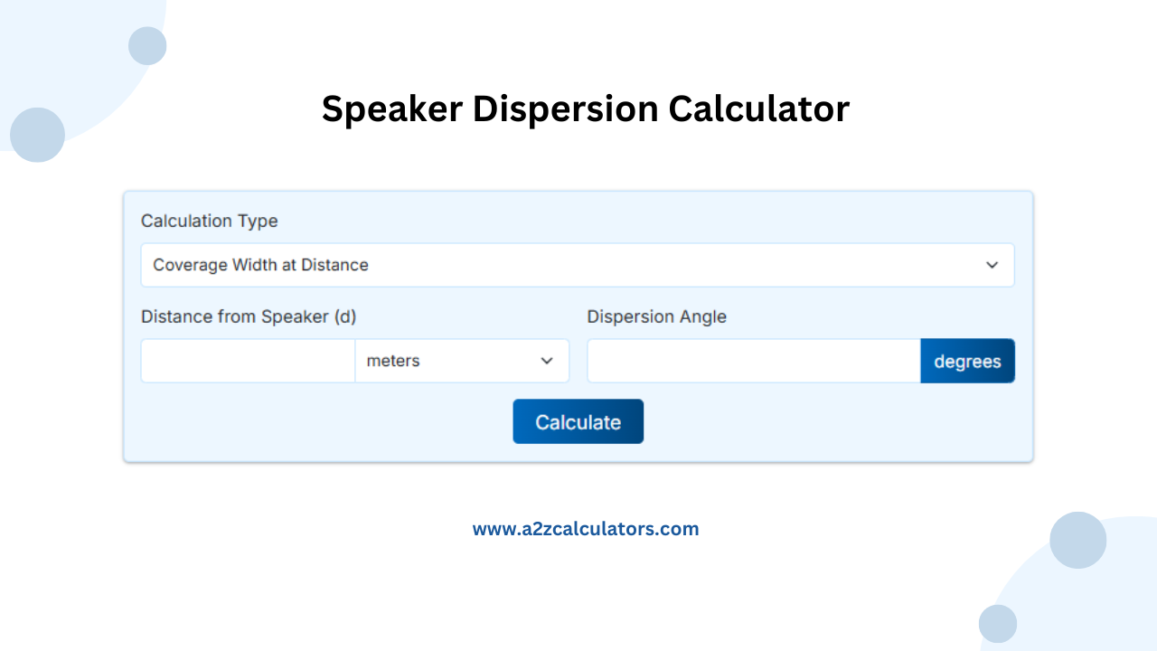 Speaker Dispersion Calculator