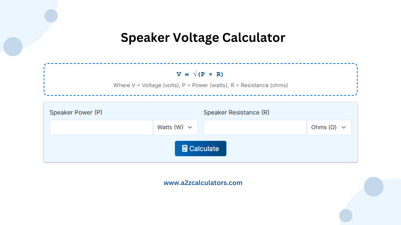 Speaker Voltage Calculator
