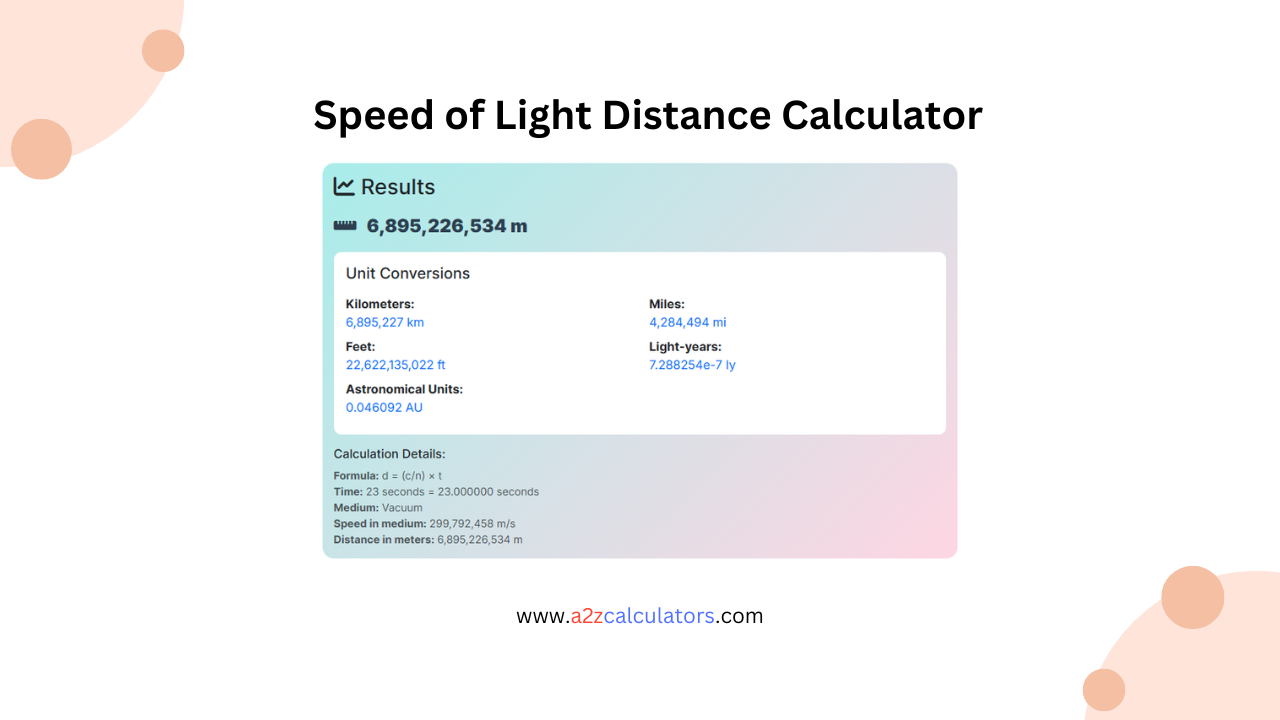 Speed of Light Distance Calculator