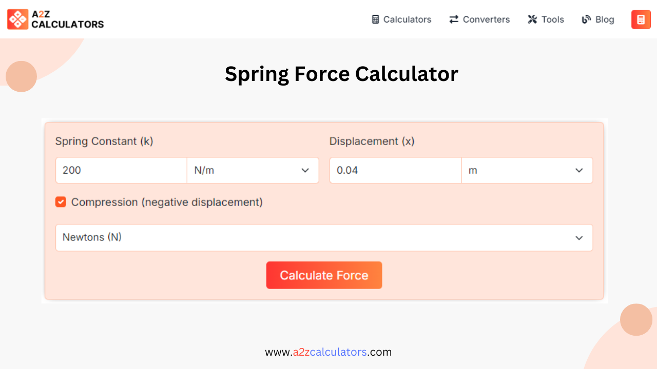 Spring Force Calculator