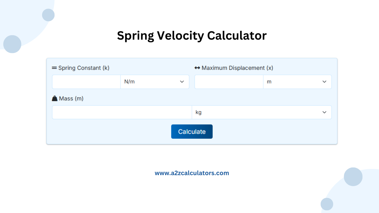 Spring Velocity Calculator