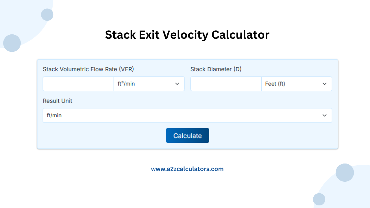 Stack Exit Velocity Calculator