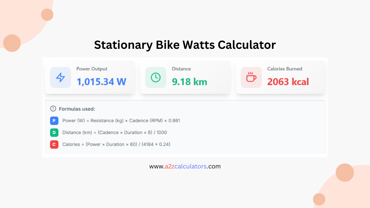 Stationary Bike Watts Calculator