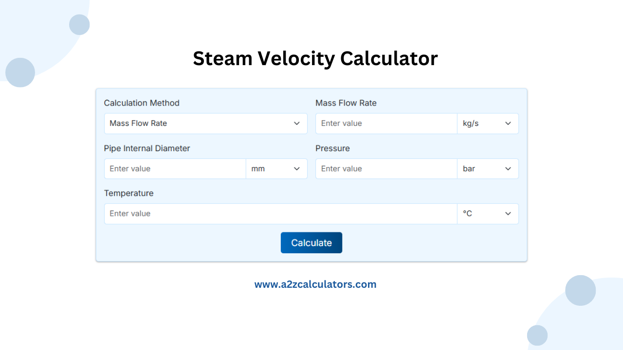 Steam Velocity Calculator