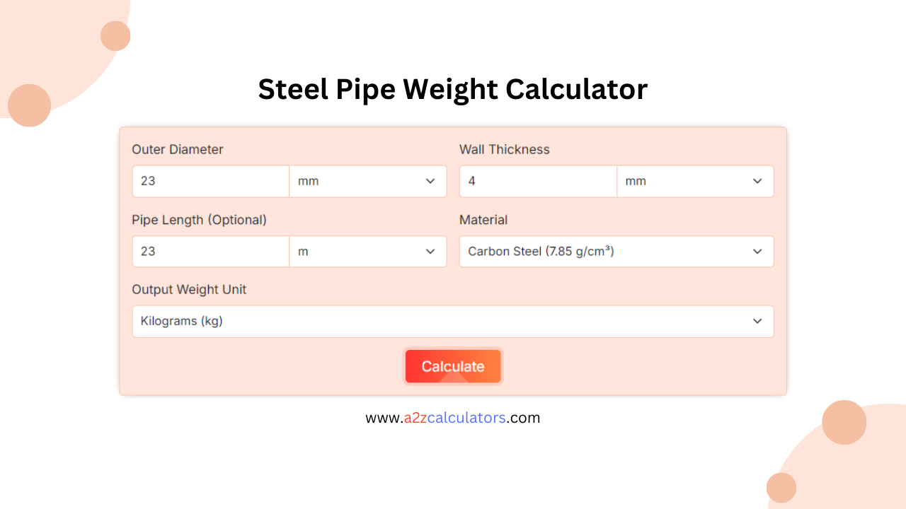 Steel Pipe Weight Calculator