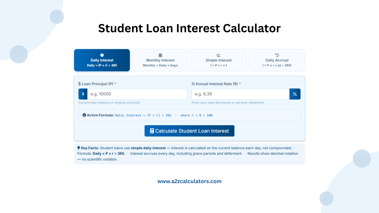 Student Loan Interest Calculator