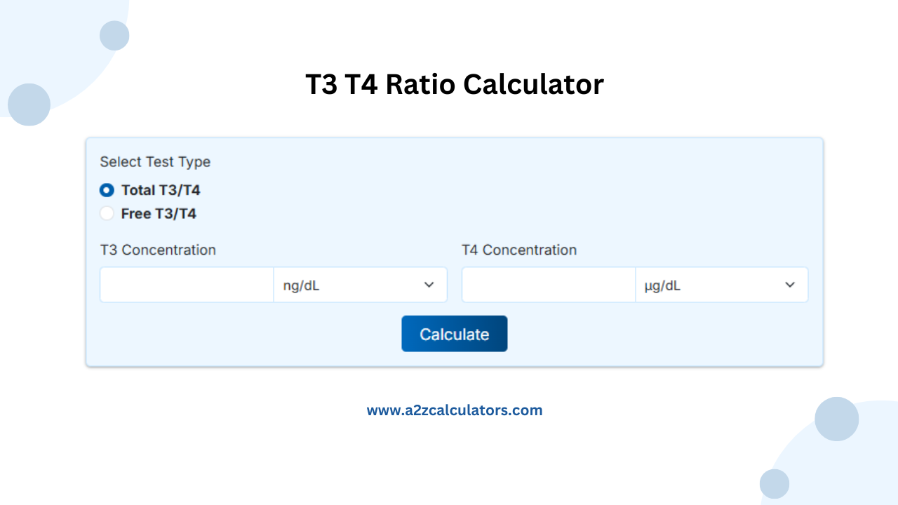 T3 T4 Ratio Calculator