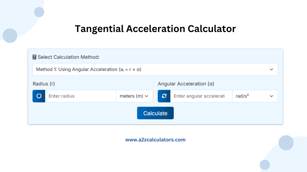 Tangential Acceleration Calculator