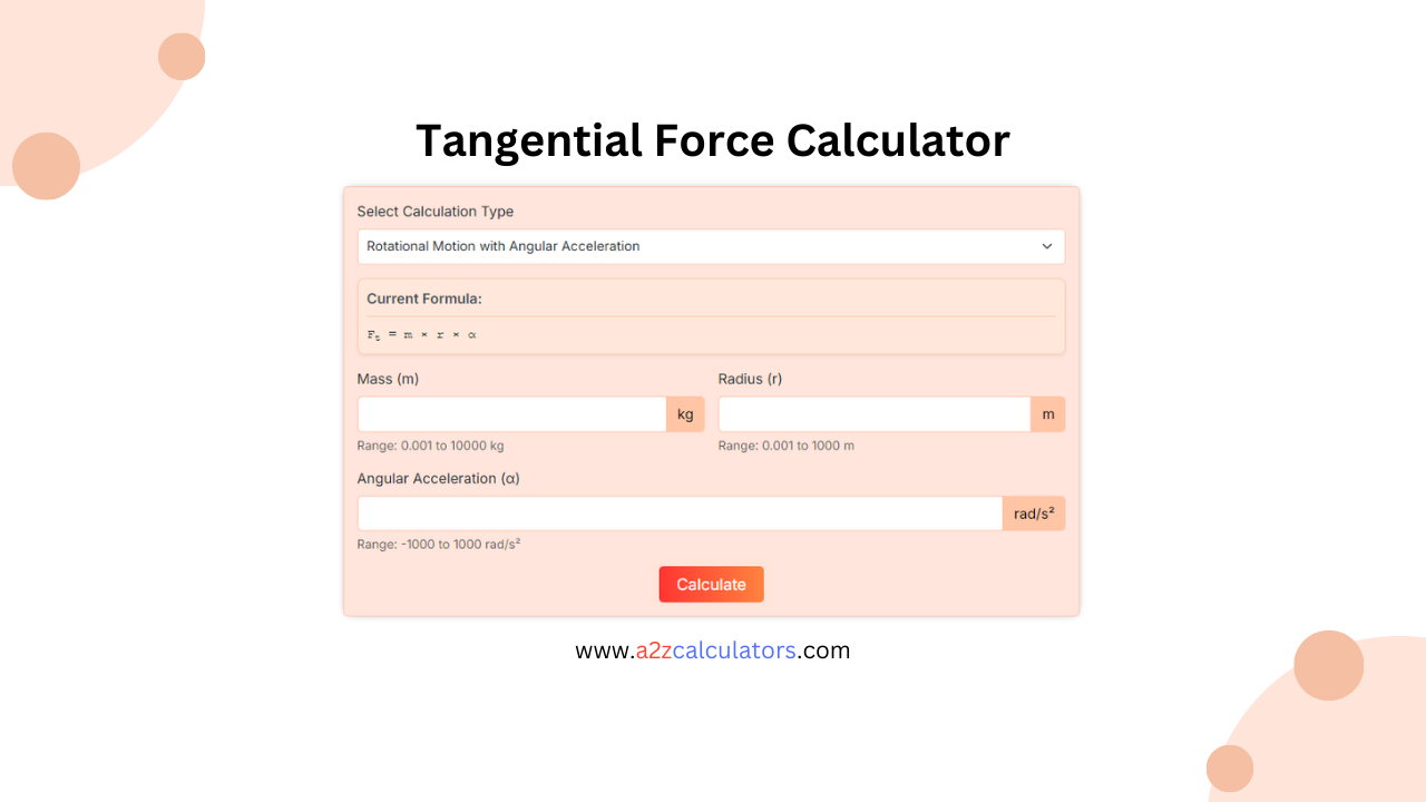Tangential Force Calculator