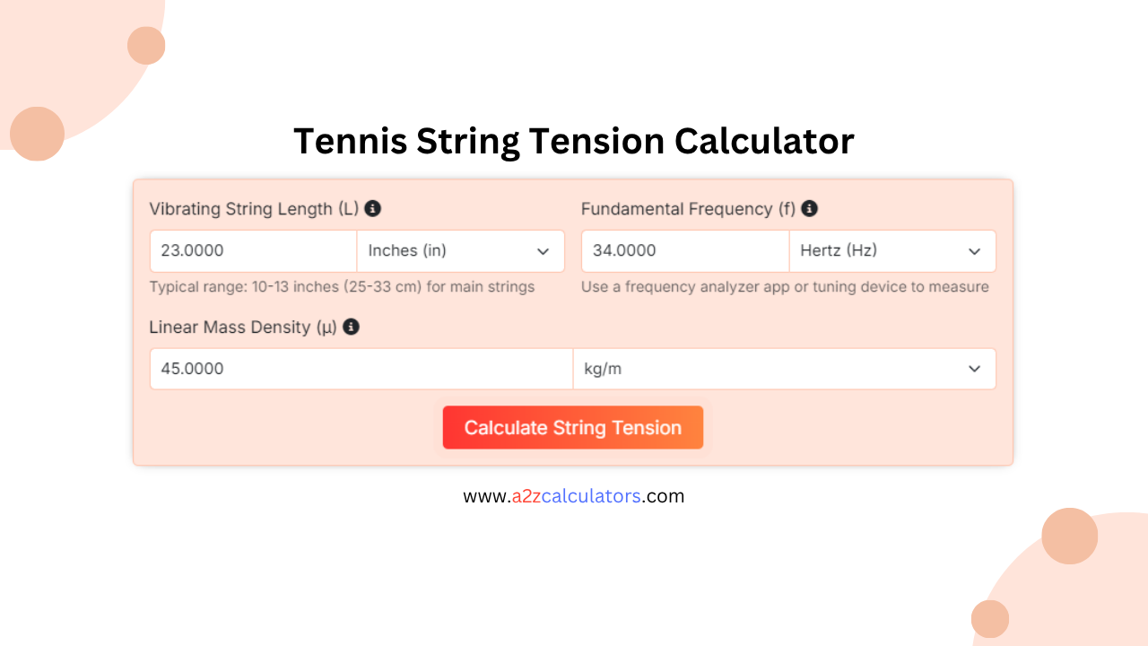 Tennis String Tension Calculator