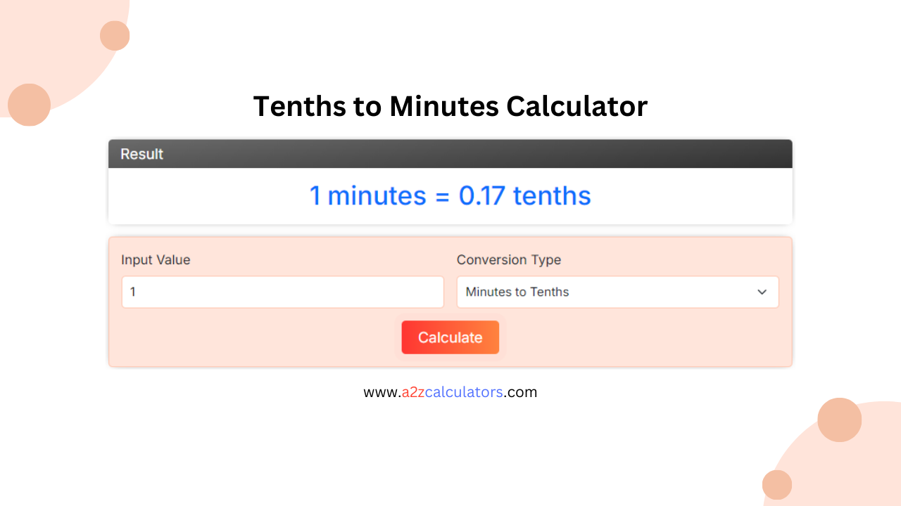 Tenths to Minutes Calculator