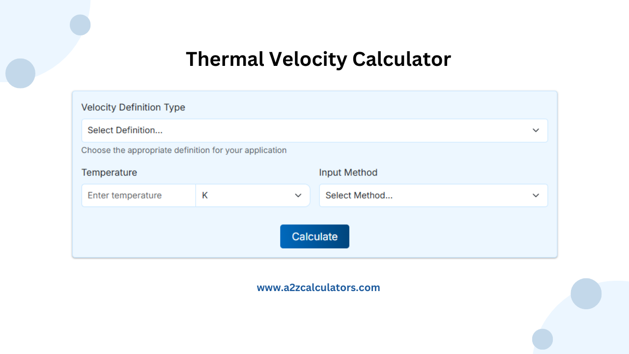 Thermal Velocity Calculator