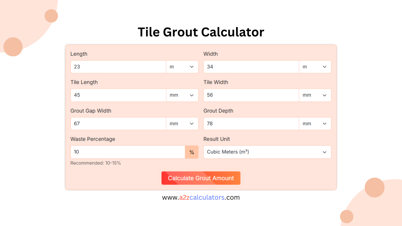 Tile Grout Calculator