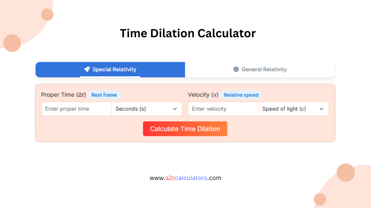 Time Dilation Calculator