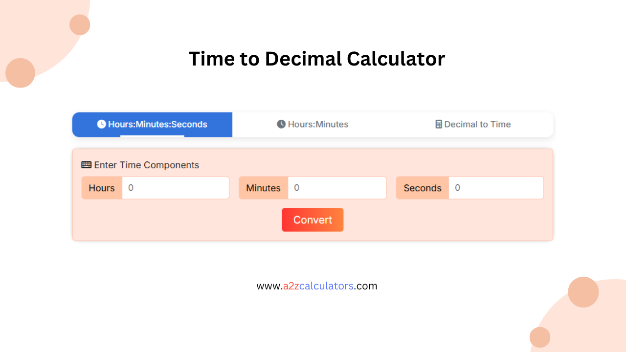 Time to Decimal Calculator