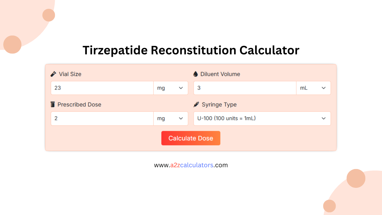 Tirzepatide Reconstitution Calculator