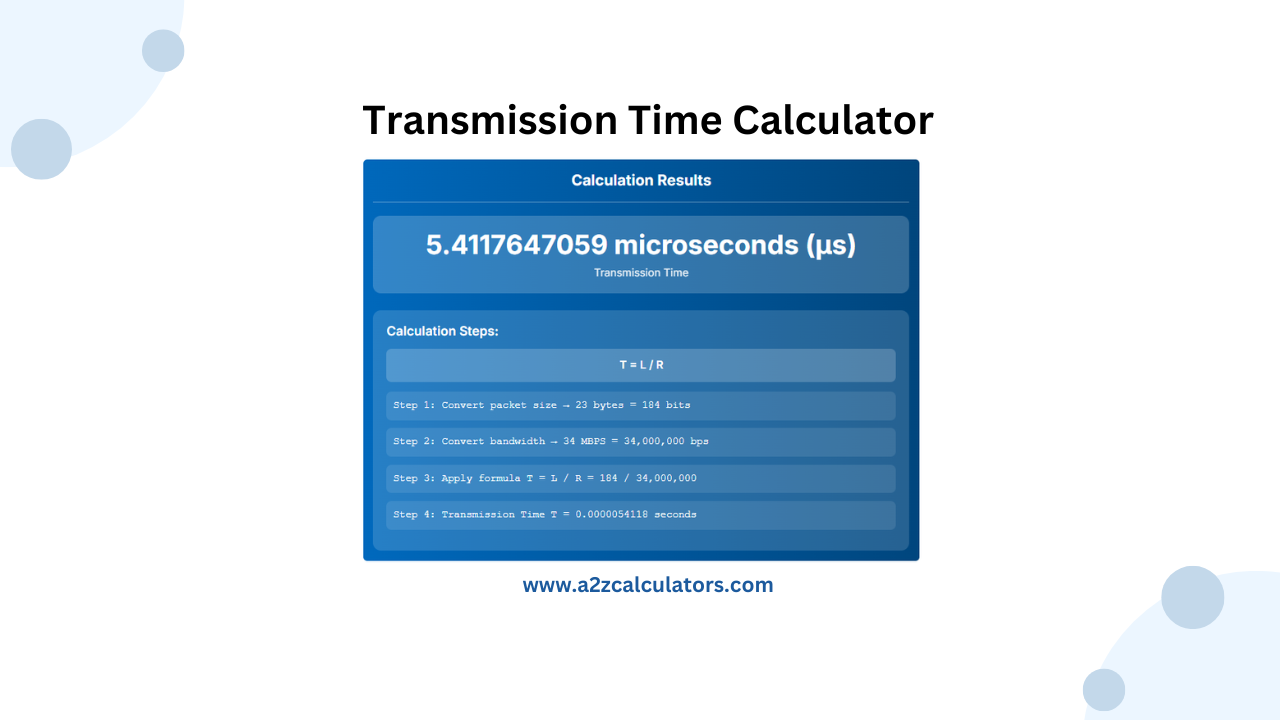 Transmission Time Calculator