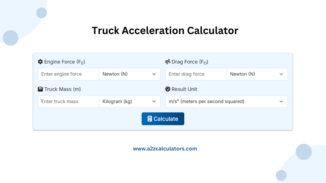 Truck Acceleration Calculator
