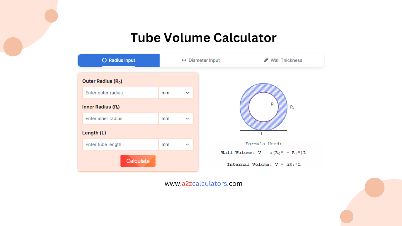 Tube Volume Calculator